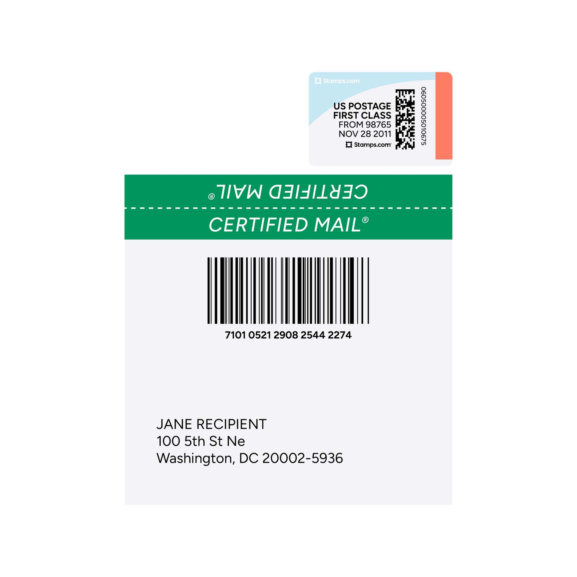 Certified Mail Labels SDC-3610 – Stamps.com Supplies